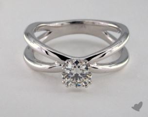 14K White Gold Criss Cross Diamond Solitaire | 17975W14