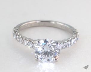 engagement rings, side stones, 14k white gold scallop style diamond ...